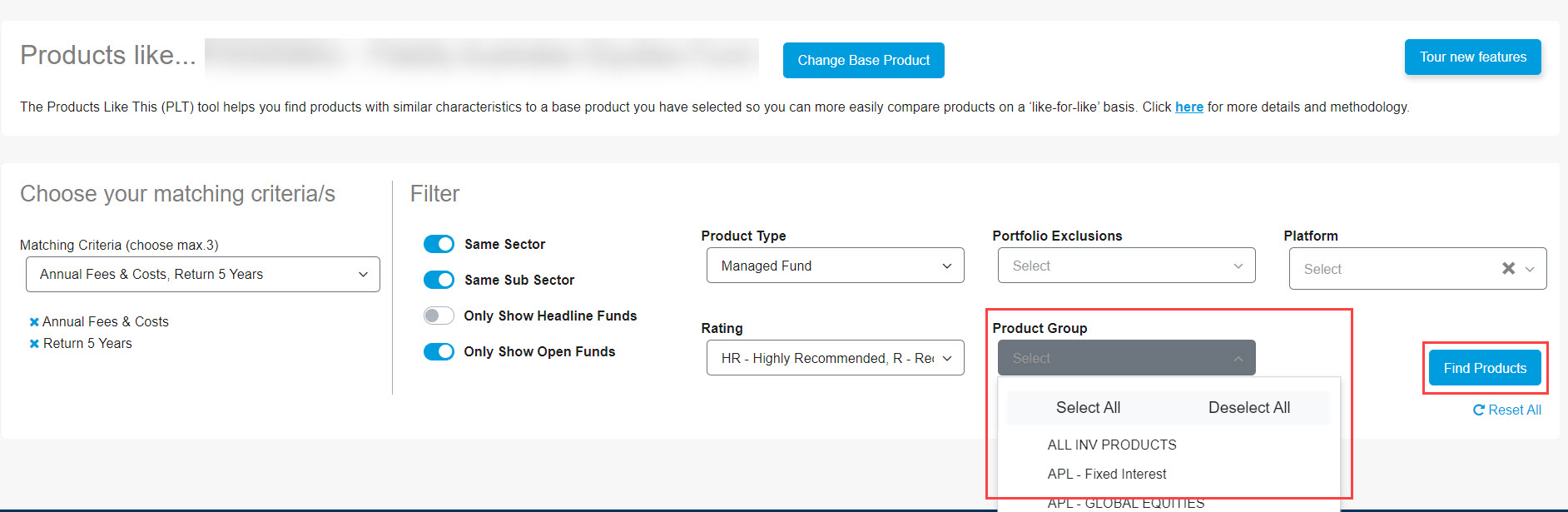 Using your product groups – iRate Help Centre